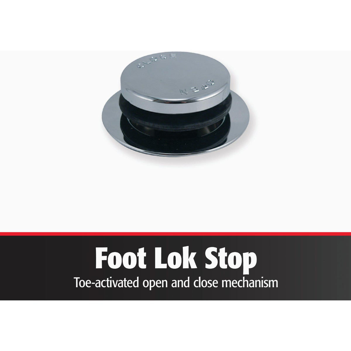 Keeney Foot Lok Stop Plastic Bath Drain with Polished Chrome Trim | Do ...