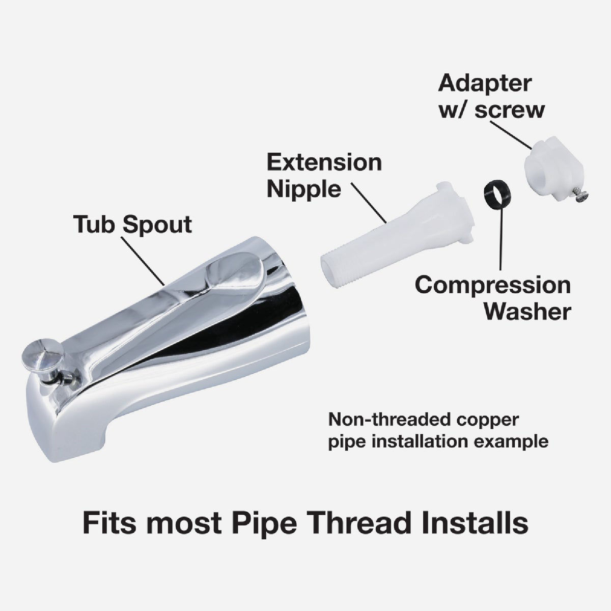 Danco 6 In. Universal Fit Chrome Bathtub Spout with Diverter | Do it Best