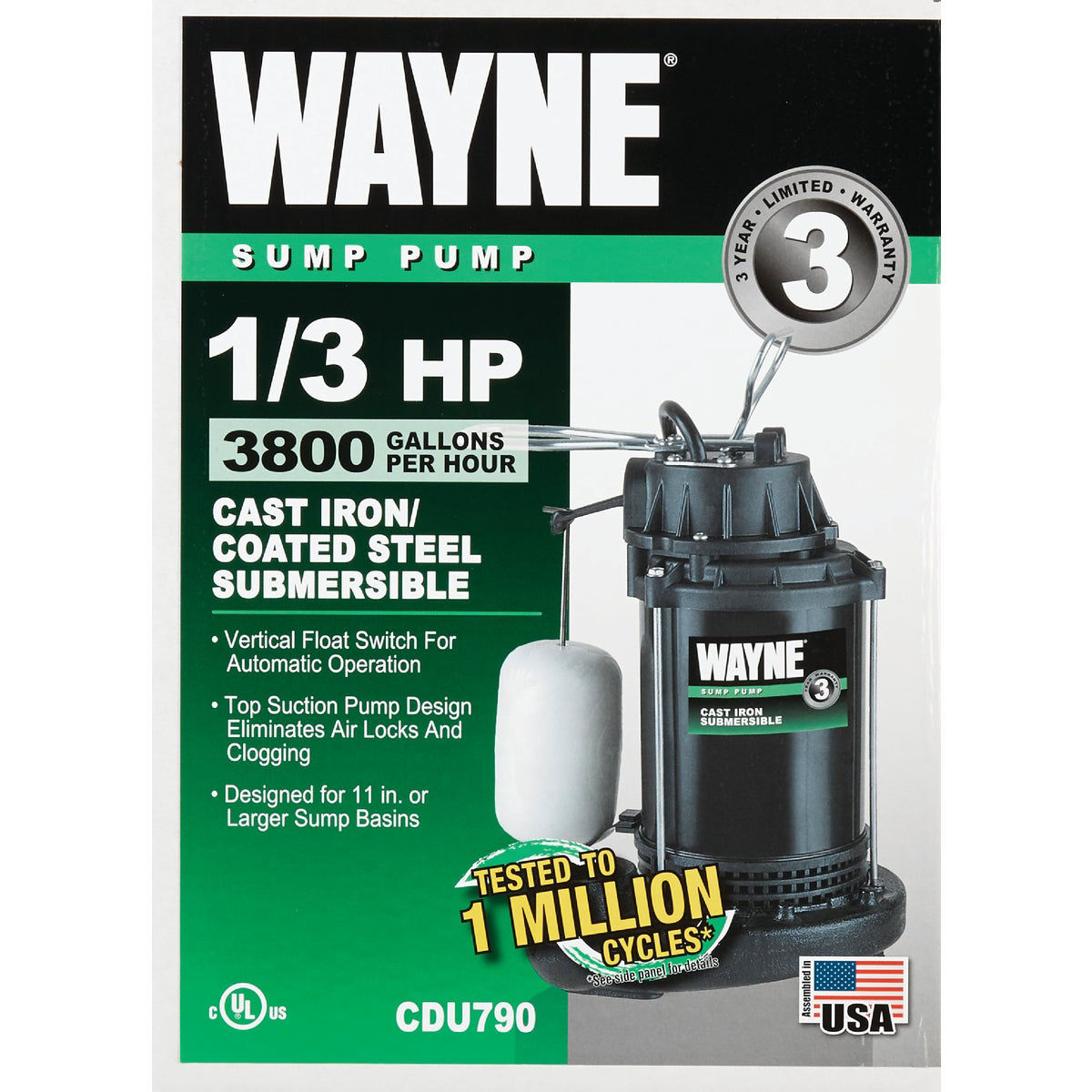 Wayne Water System 1/3 HP 115V Cast-Iron Submersible Sump Pump | Do it Best