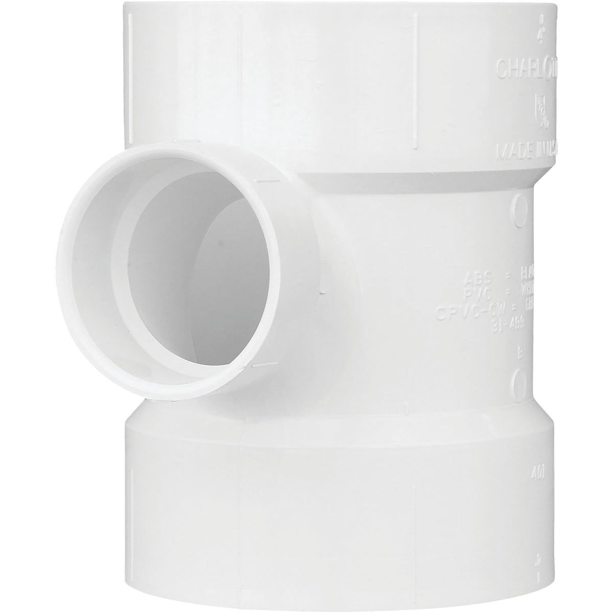 Charlotte Pipe 4 In. x 2 In. Reducing Sanitary PVC Tee | Do it Best