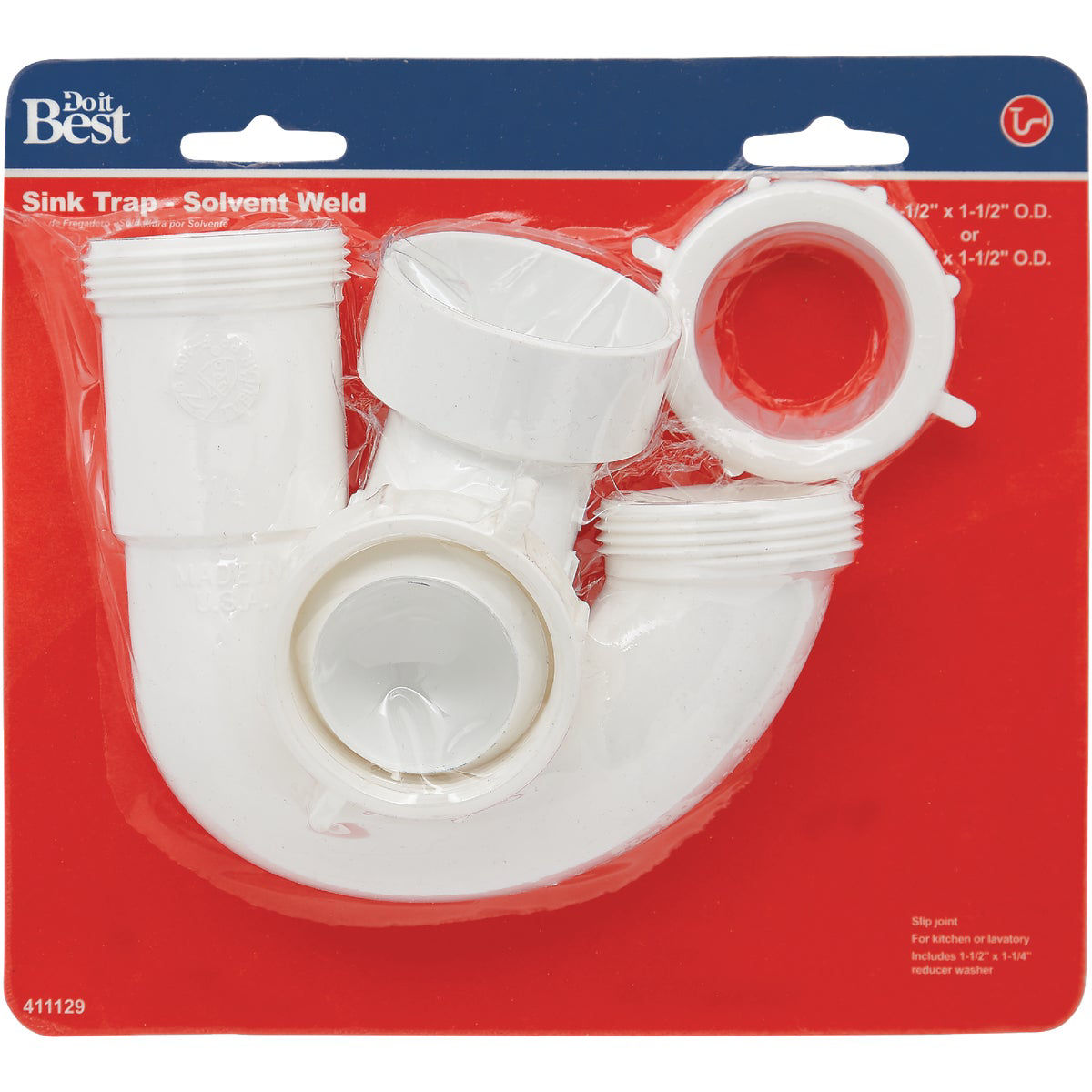 Do it Best Best 1-1/2 In. or 1-1/4 In. White Plastic Sink Trap with ...
