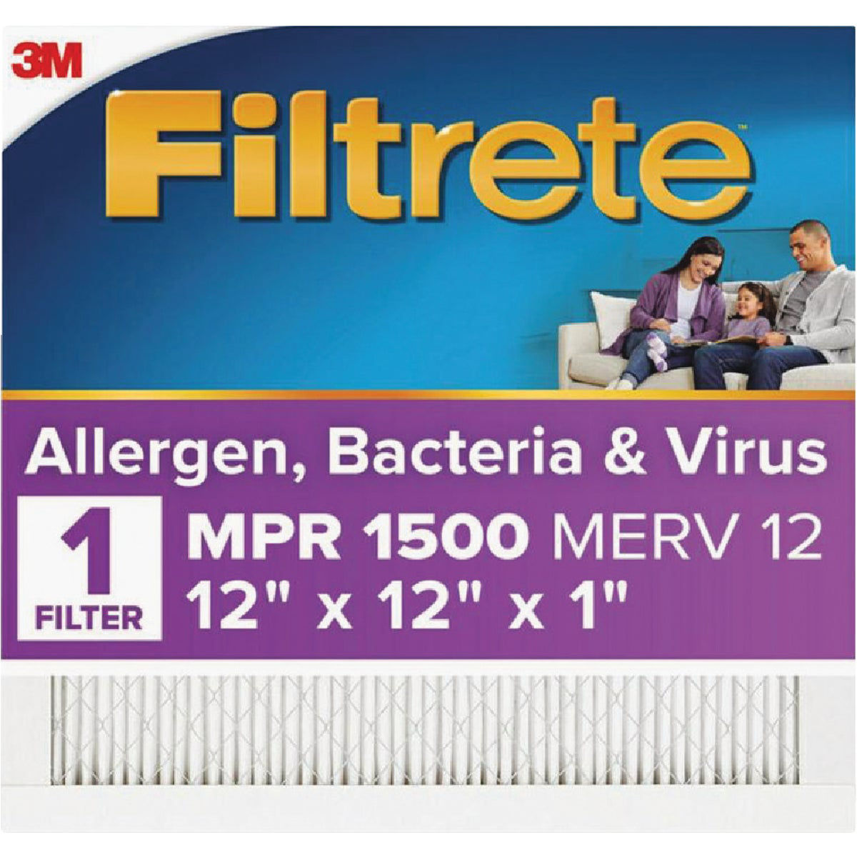 Filtrete Allergen, Bacteria & Virus Air Filter, 1500 MPR, 12 In. x 12 In. x 1 In. | Do it Best