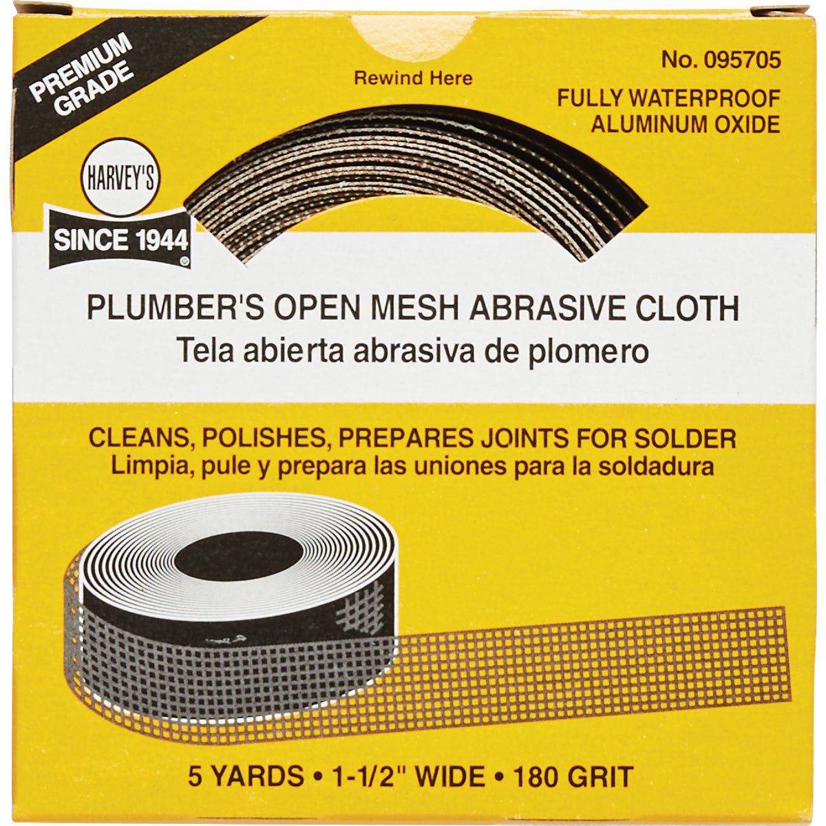 Harvey 1-1/2 In. x 6 Yd. 180-Grit Plumber's Open Mesh Abrasive Sand ...