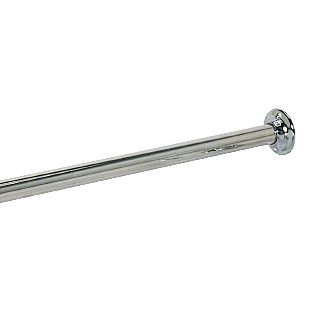 Jones Stephens Straight 60 In. Fixed Shower Rod with Flanges in Chrome ...