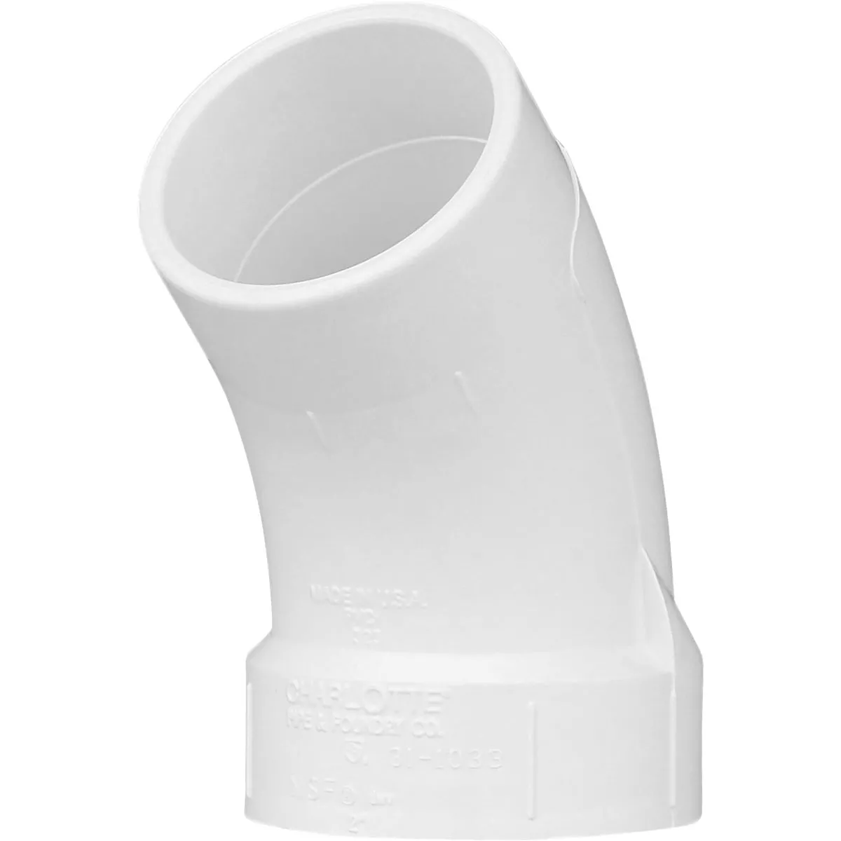 Charlotte Pipe 2 In. Schedule 40 45 Deg. DWV PVC Street Elbow (1/8 Bend ...