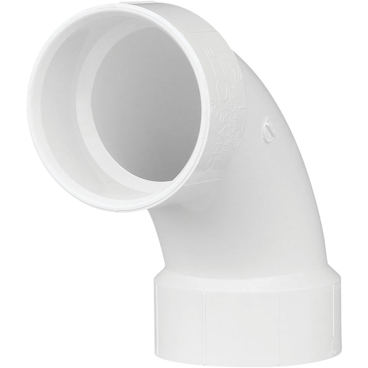 Charlotte Pipe 3 In. Schedule 40 90 Deg. Long Sweep DWV PVC Elbow (1/4 ...
