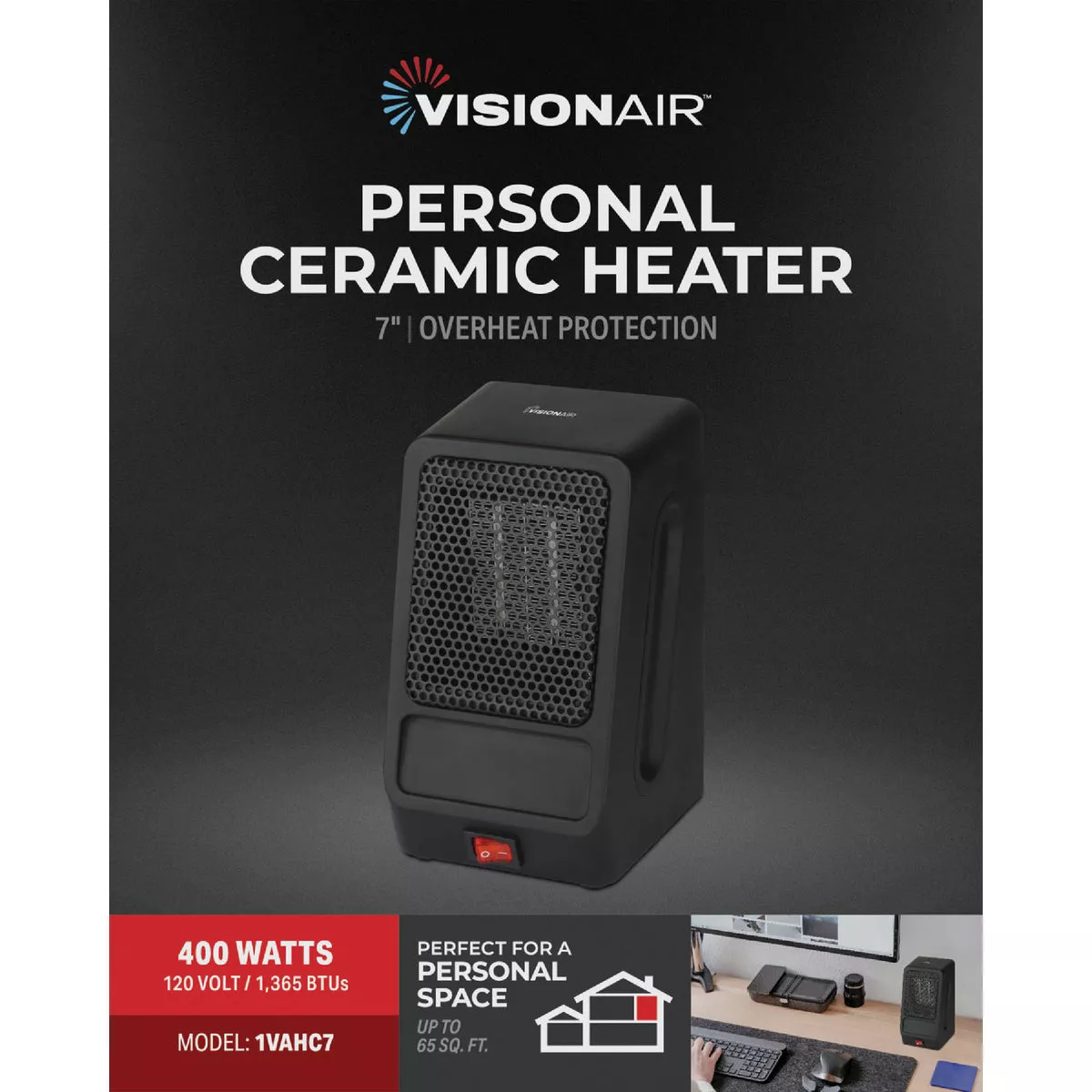 Vision Air 7 In. 400W Fan Forced Ceramic Heater | True Value Hardware