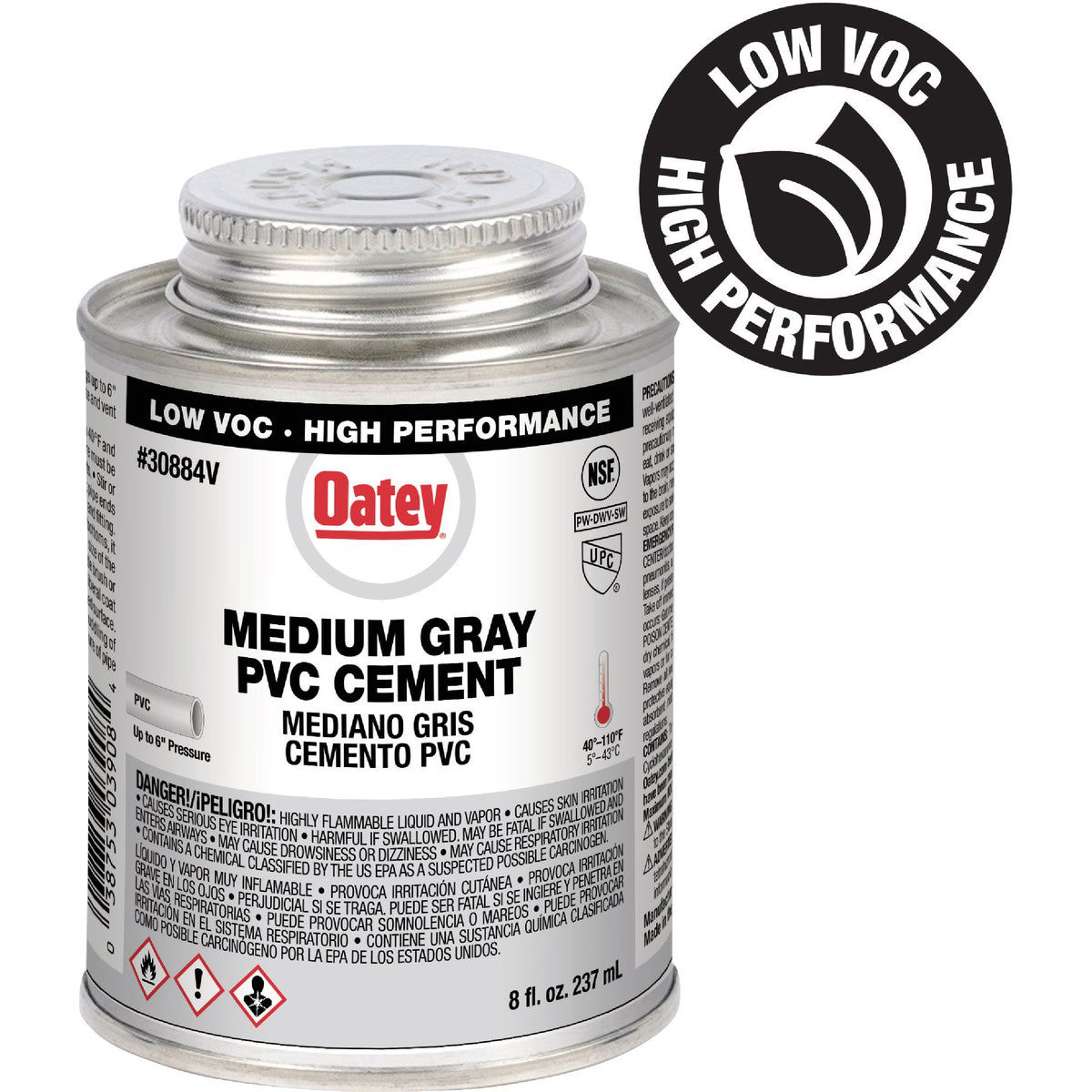 Oatey 8 Oz. Low Voc Gray PVC Cement | Do it Best