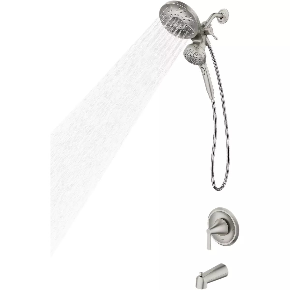 Moen Mikah Spot Resist Brushed Nickel 1-Handle Tub & Shower Faucet | Do ...
