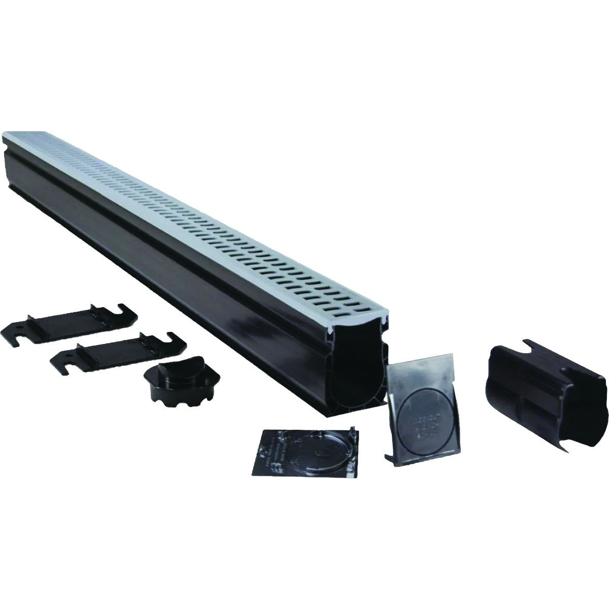 NDS 2-1/4 In. x 6 Ft. Gray PVC Slim Channel Drain Kit | Do it Best