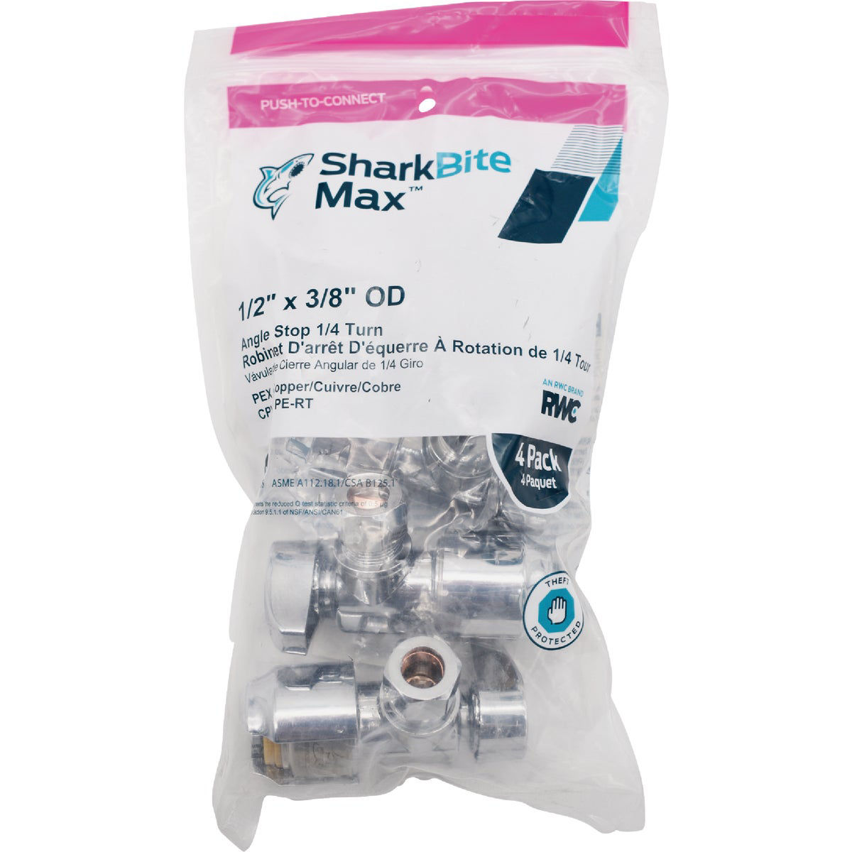 SharkBite 1/2 In. Push-to-Connect x 3/8 In. OD Compression Chrome ...