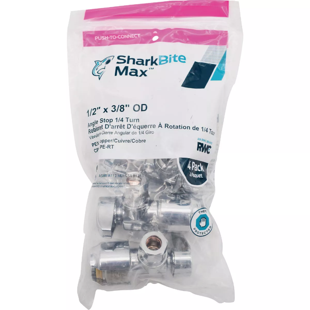 SharkBite 1/2 In. Push-to-Connect x 3/8 In. OD Compression Chrome ...