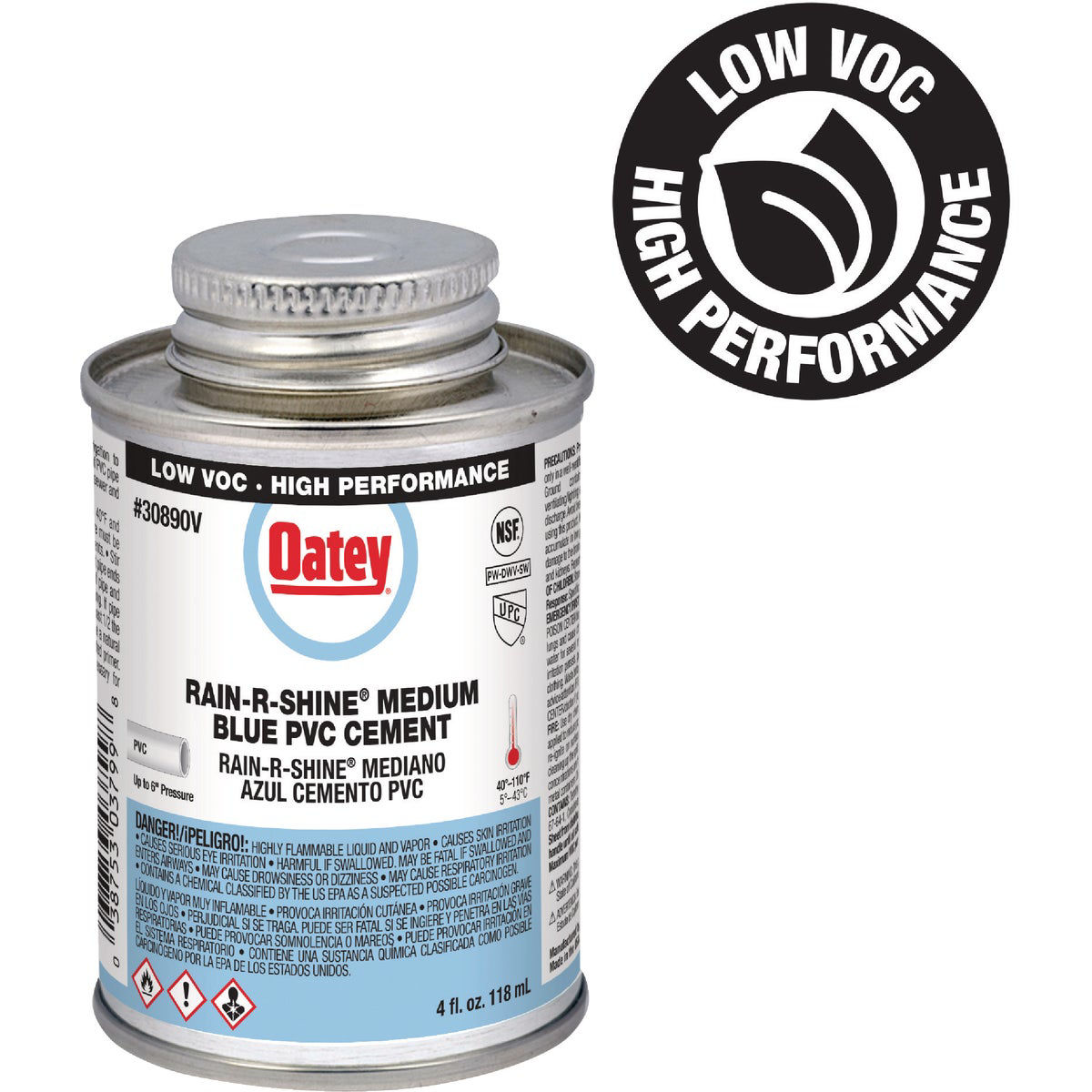 Oatey Rain-R-Shine 4 Oz. Low Voc Medium Bodied Blue PVC Cement | Do it Best