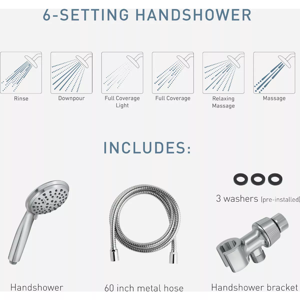 Moen Chrome 6-Function 4 In. Dia. Spray Head Handheld Shower | Do it Best