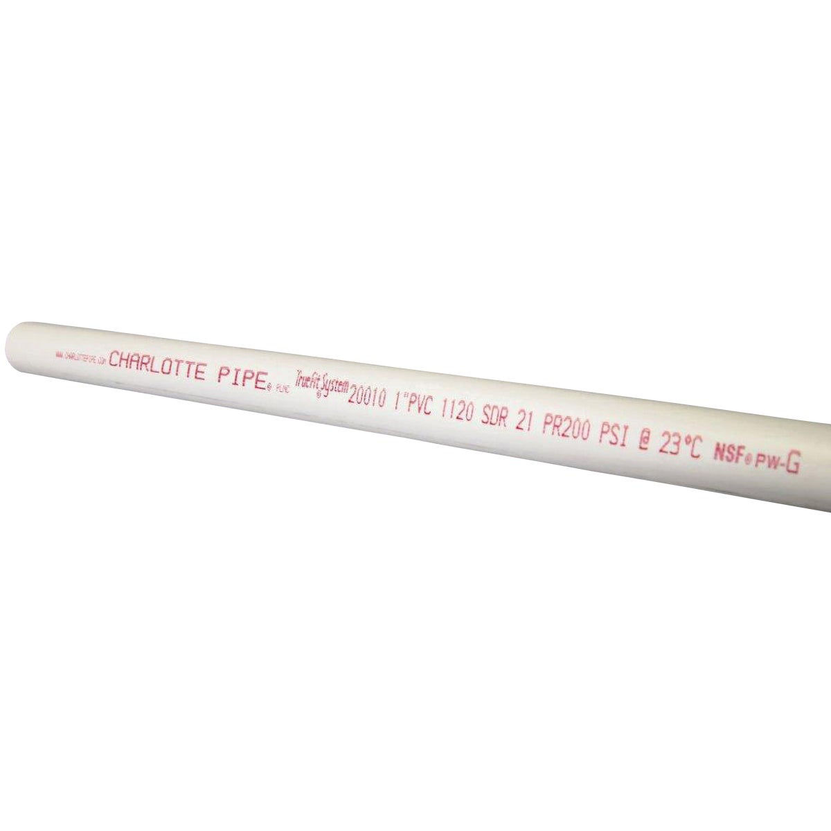 Charlotte Pipe 1 In. x 10 Ft. Cold Water PVC Pressure Pipe, SDR 21 | Do ...