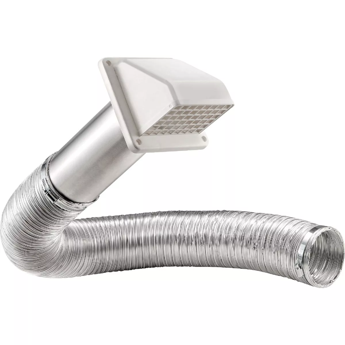 Lambro 4 In. x 8 Ft. Semi Rigid Duct Exhaust Through Wall Dryer Vent Kit White 5 Piece Do it Best