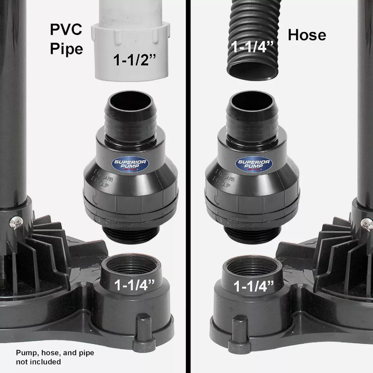 Superior Pump 1-1/4 In. MPT x 1-1/4 In. Barb or 1-1/2 In. Slip ABS ...
