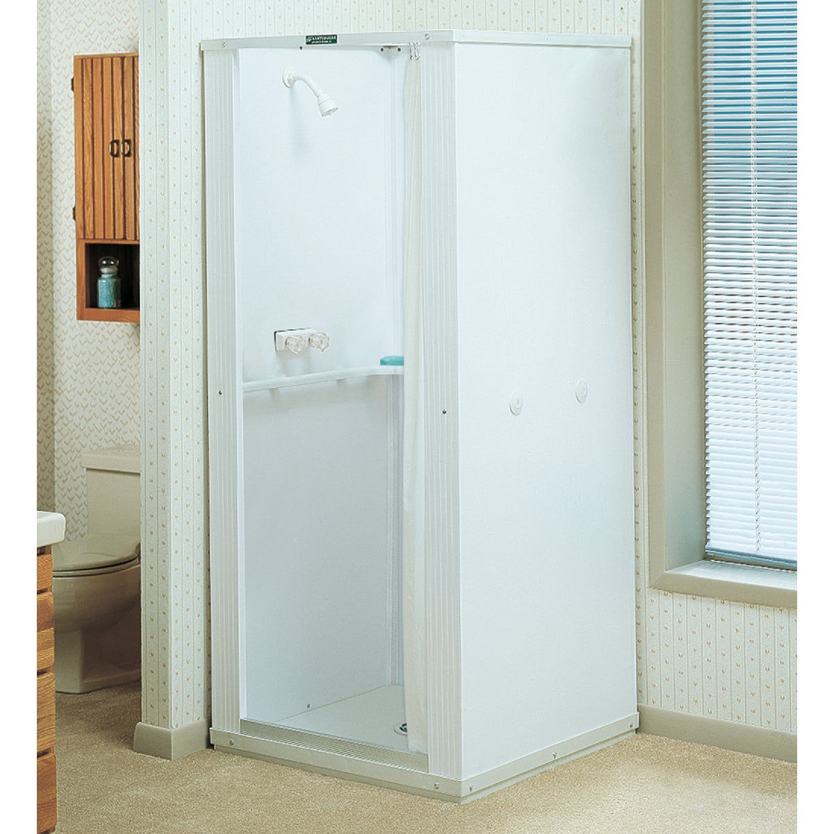 Mustee Durastall 36 In. W. x 36 In. D. White Thermoplastic Shower Stall ...