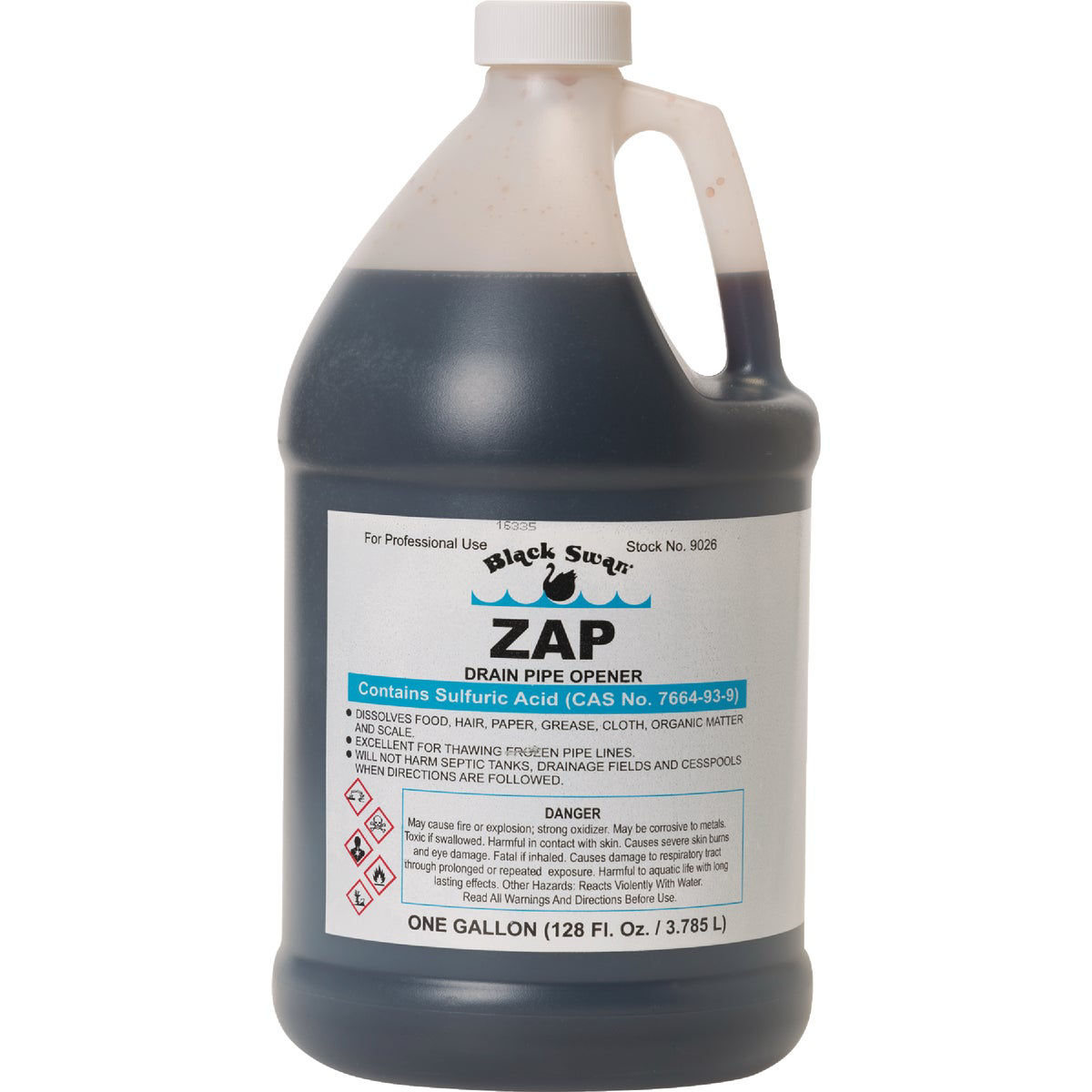 Black Swan Zap Sulfuric Acid Drain Opener with Odor Blanket, 1 Gal ...
