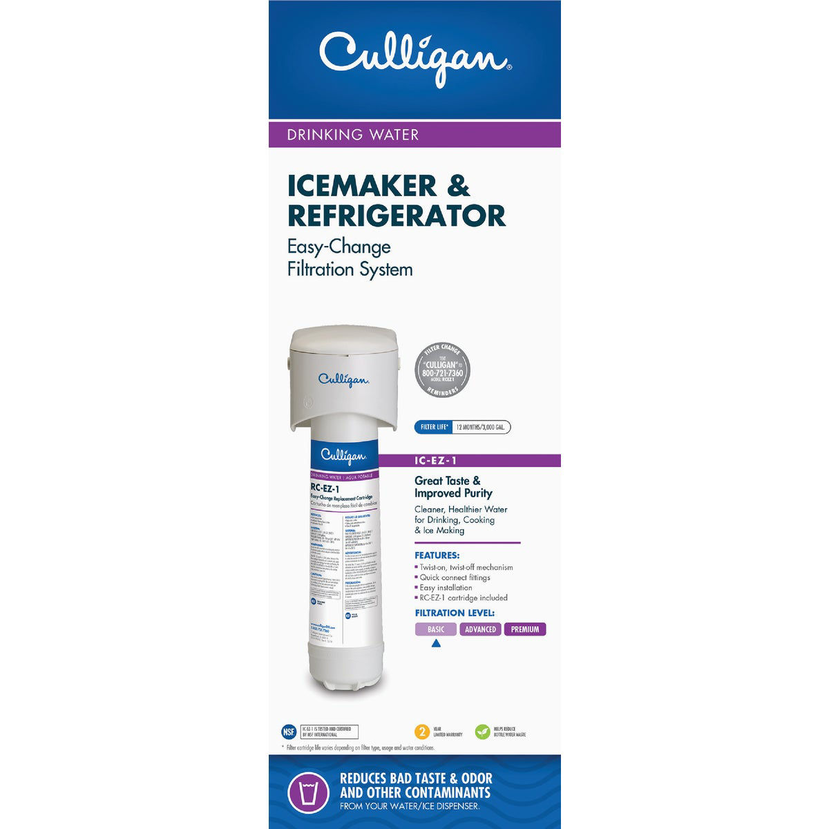Culligan Easy Change Level 1 Ice Maker And Refrigerator Dispenser ...