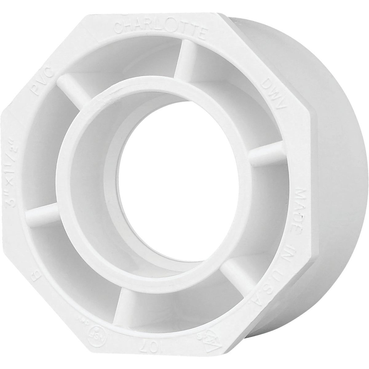 Charlotte Pipe 3 In. SPG x 1-1/2 In. Hub Schedule 40 DWV Reducing PVC Bushing | Do it Best