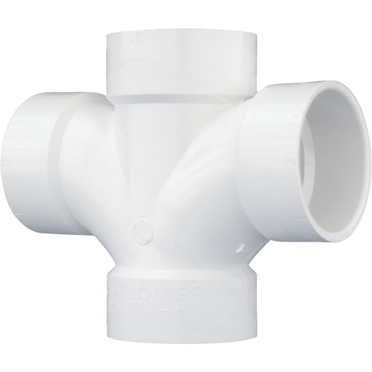 Charlotte Pipe 3 In. Double Sanitary DWV PVC Tee | Do it Best