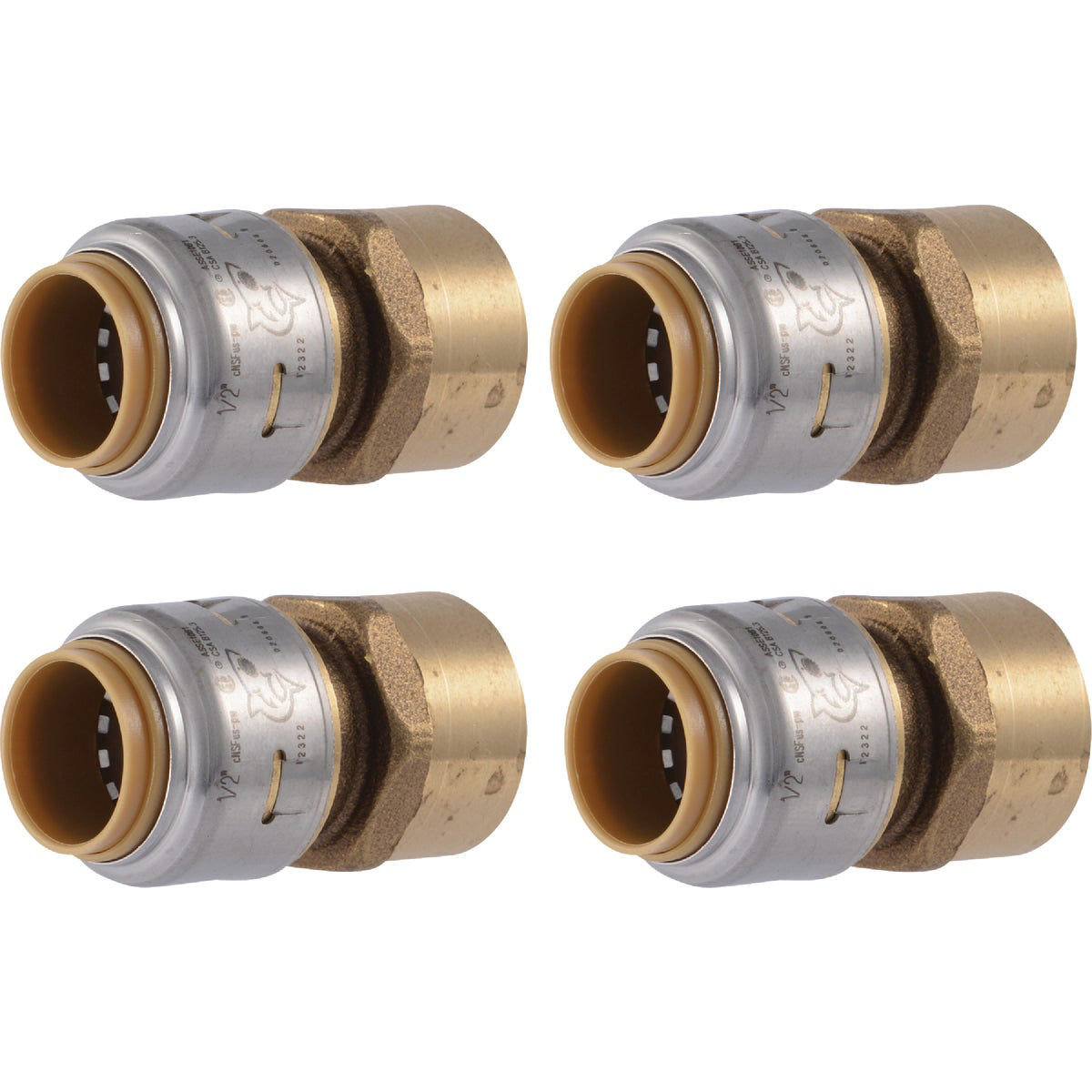 SharkBite 1/2 In. x 1/2 In. FNPT Straight Brass Push-to-Connect Female Adapter (4-Pack) | Do it Best