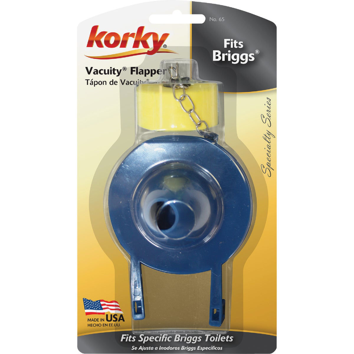 Korky Briggs Vacuity Toilets Rubber Flapper with Adjustable Float and ...