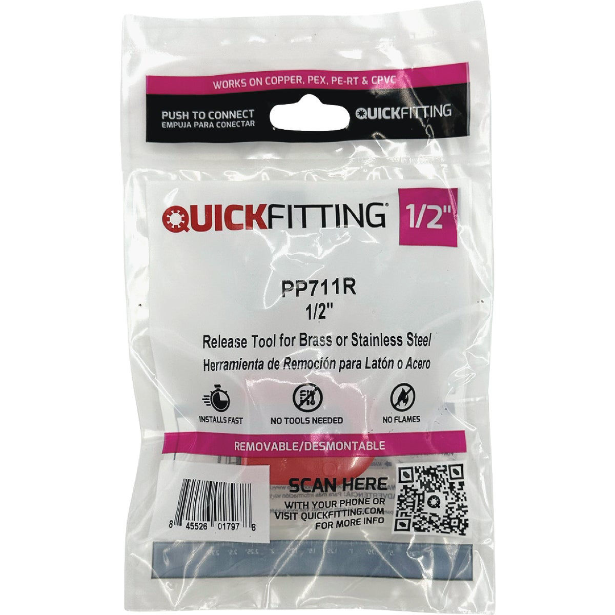 QuickFitting 1/2 In. Slip Clip Push-to-Connect Patented Disconnect Clip ...