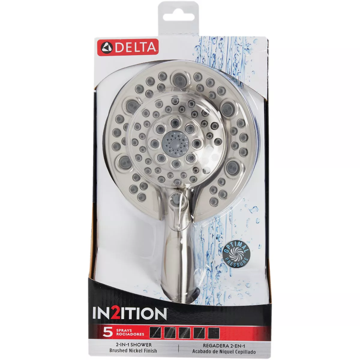 Delta In2ition 5-Spray 1.75 GPM Two-in-One Combo Handheld Shower Head ...