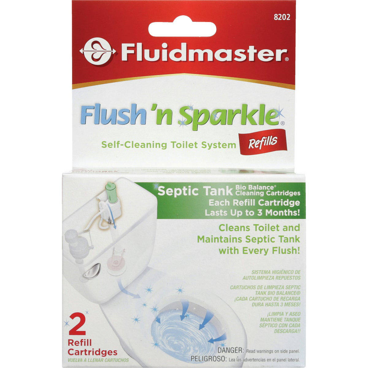 Fluidmaster Flush 'n Sparkle Septic Tank Care Toilet Cartridge (2-Pack ...