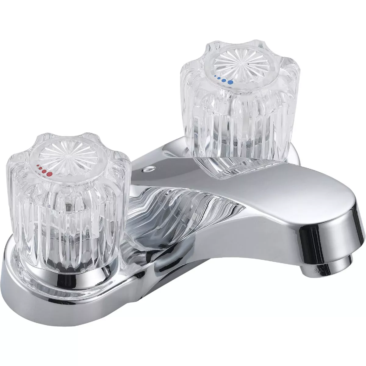 Home Impressions Chrome 2-Handle Knob 4 In. Centerset Bathroom Faucet ...