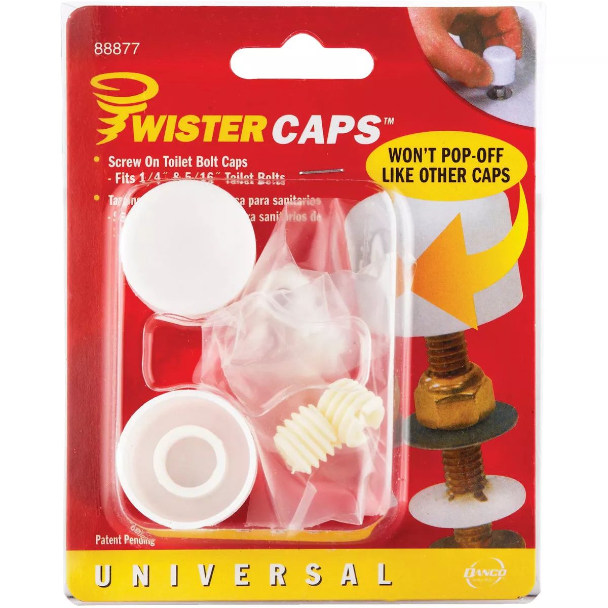 Danco Twister White Plastic Screw-On Toilet Bolt Caps (2-Ct.) | Do it Best