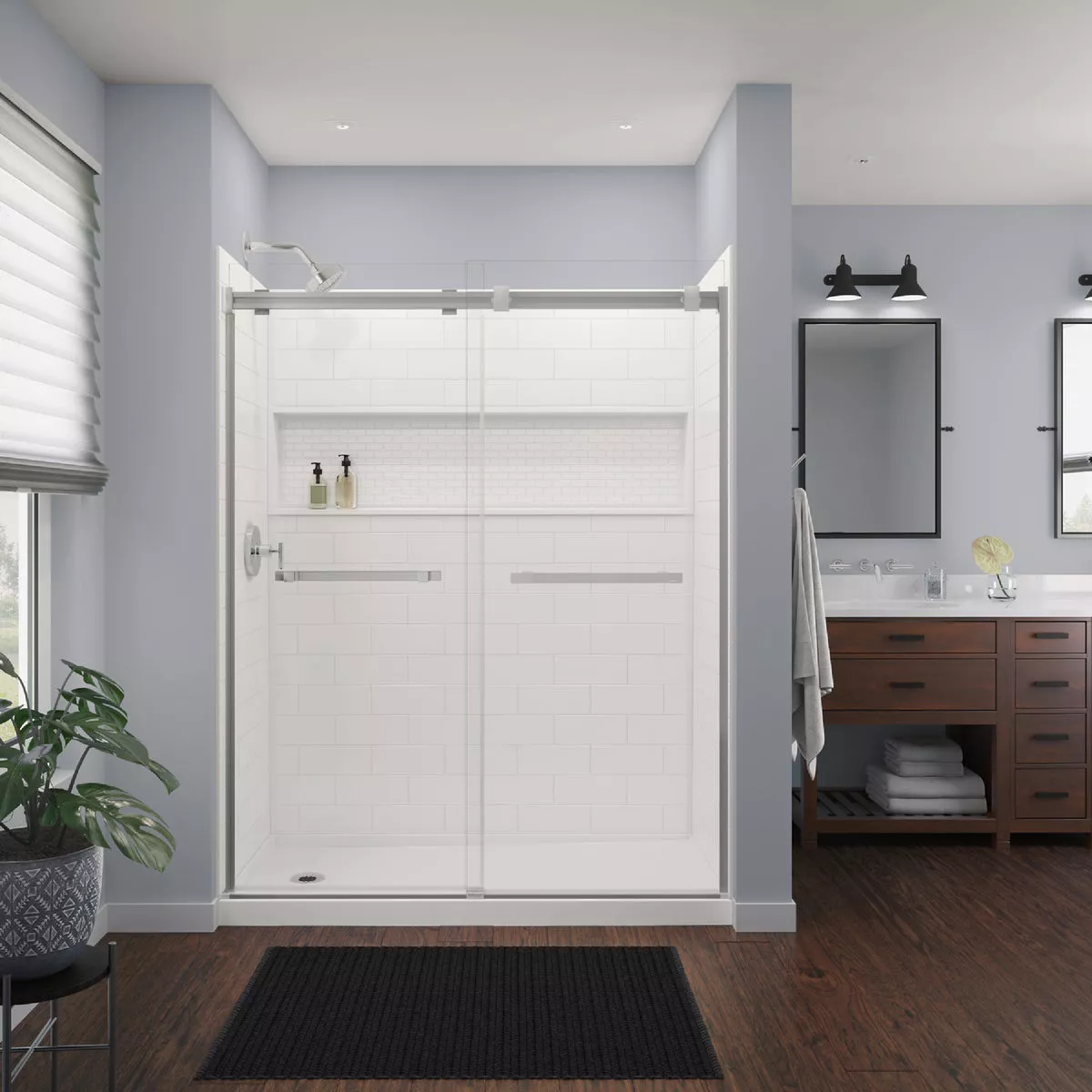 Bootz NexTile 6030 60 In. x 74 In. x 30 In. Direct-to-Stud Shower Wall ...