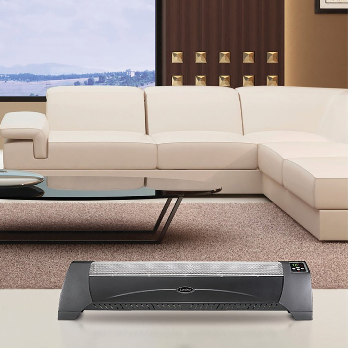 Lasko 39-3/4 In. 1500W 120V Portable Electric Baseboard Heater, Black ...