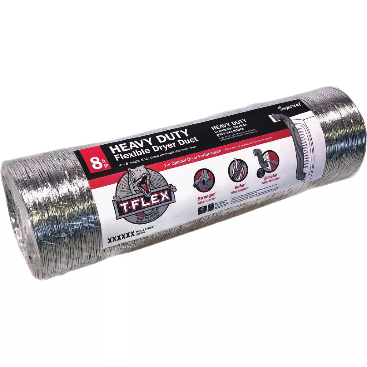 Imperial T-Flex 4 In. x 8 Ft. Aluminum Semi-Rigid Dryer Duct | Do it Best