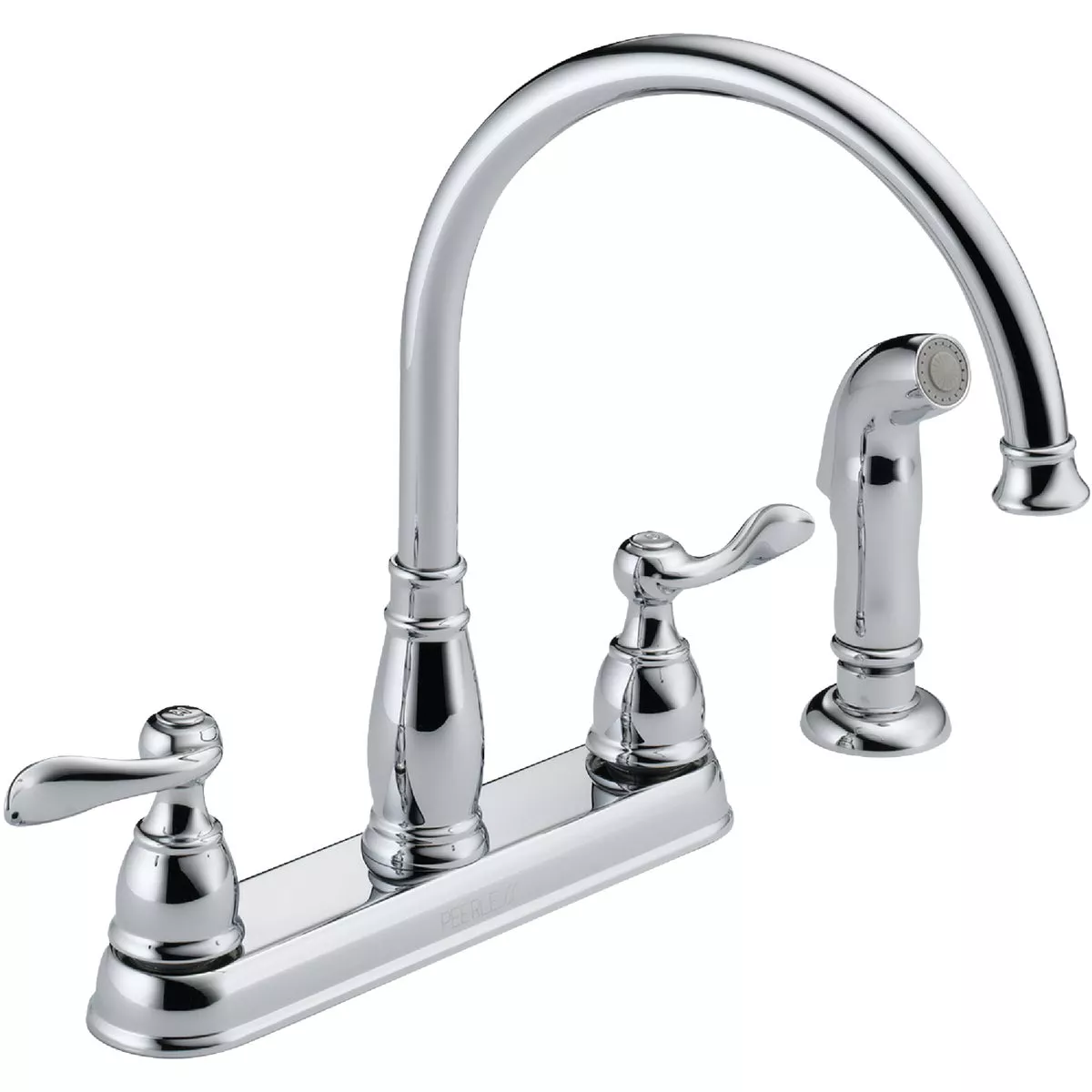 Delta Windemere 2-Handle Lever Kitchen Faucet with Side Spray, Chrome ...
