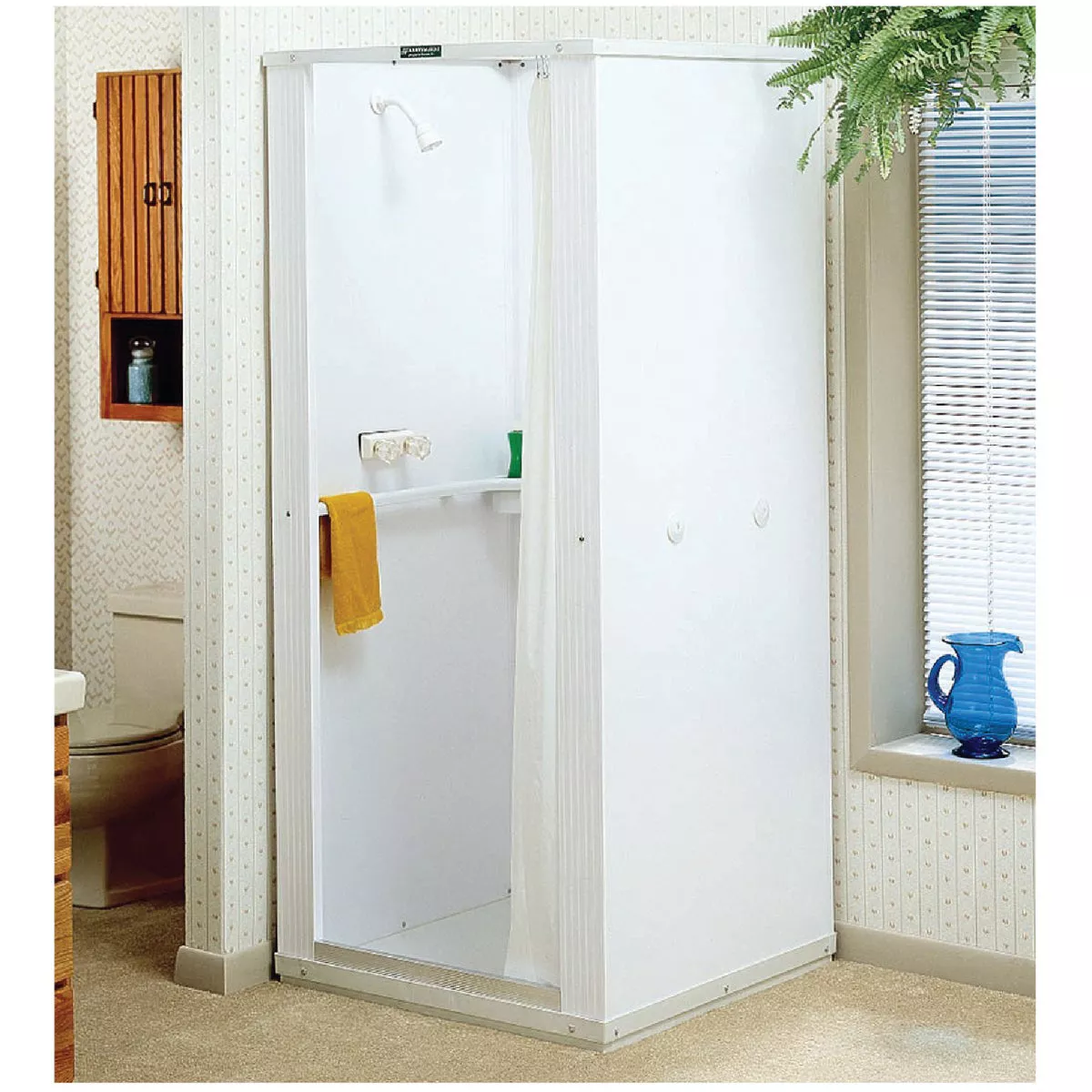 Mustee Durastall 32-5/8 In. x 32-5/8 In. x 75-3/8 In. White Co-polymer ...