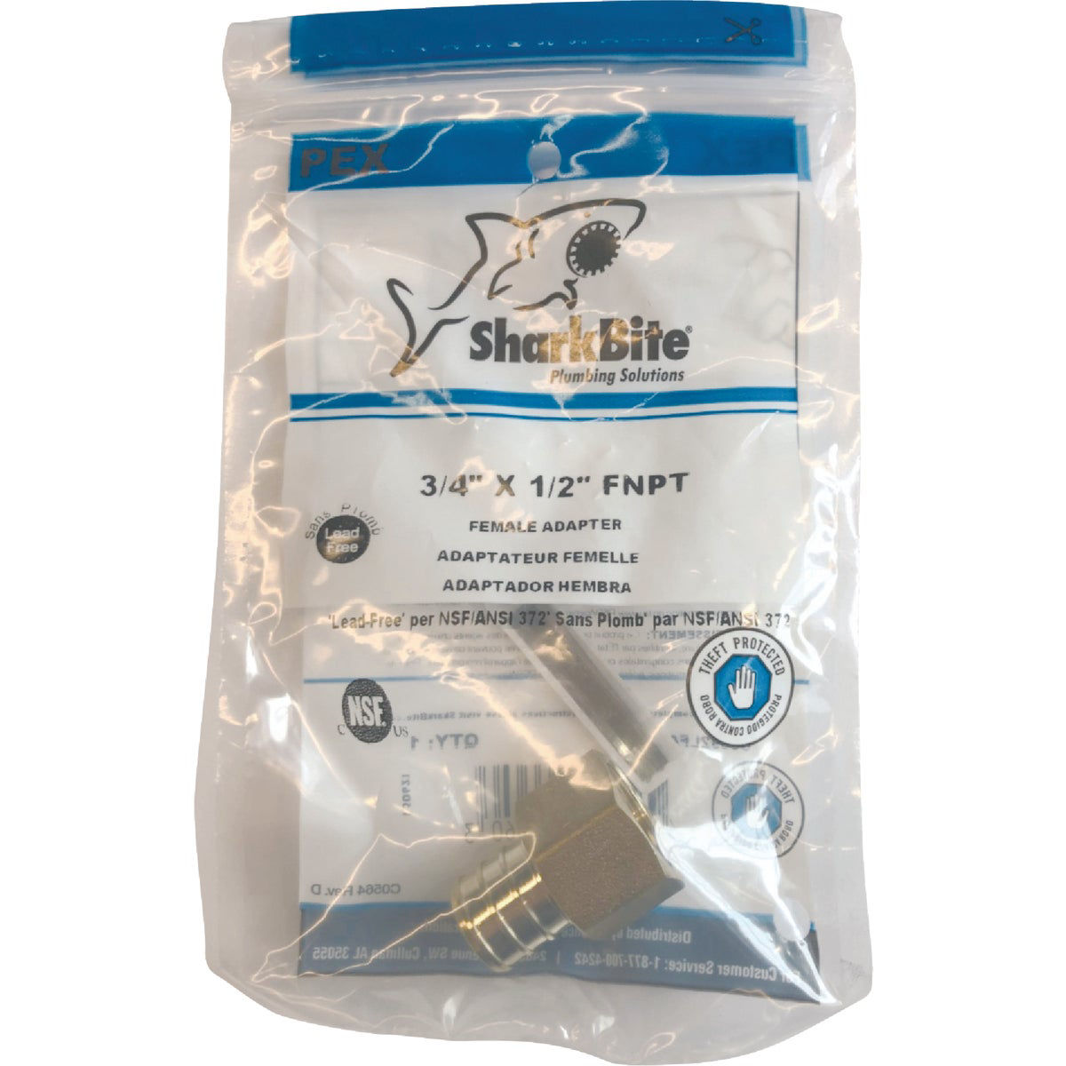 SharkBite 3/4 In. Barb x 1/2 In. FIP Brass PEX Adapter | Do it Best