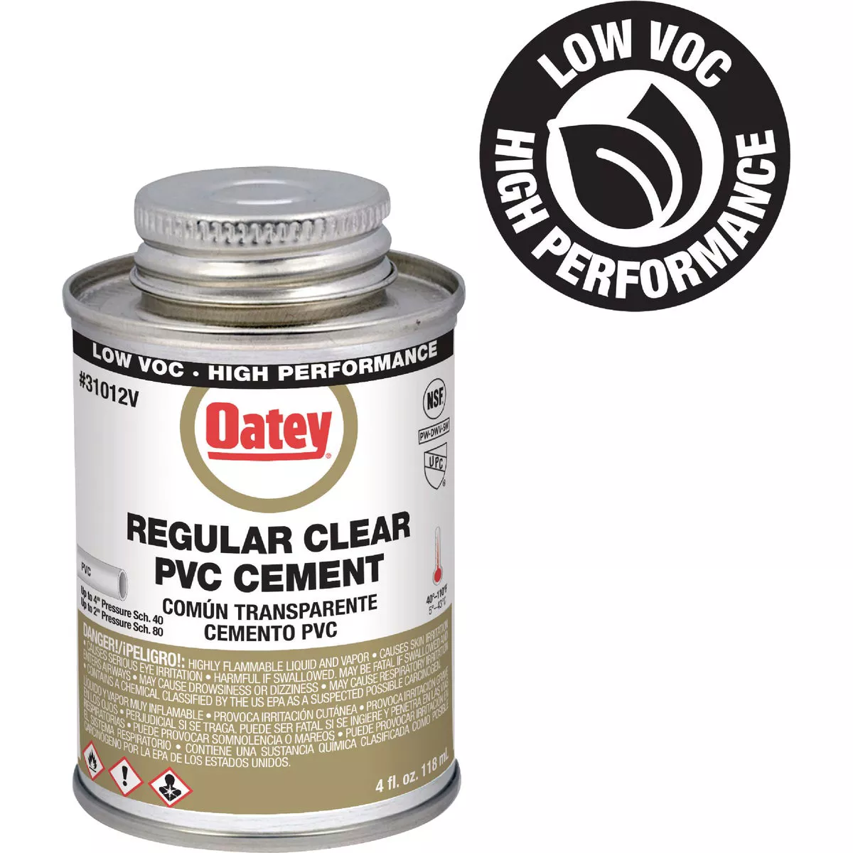 Oatey 4 Oz. Low Voc Regular Bodied Clear PVC Cement | Do it Best