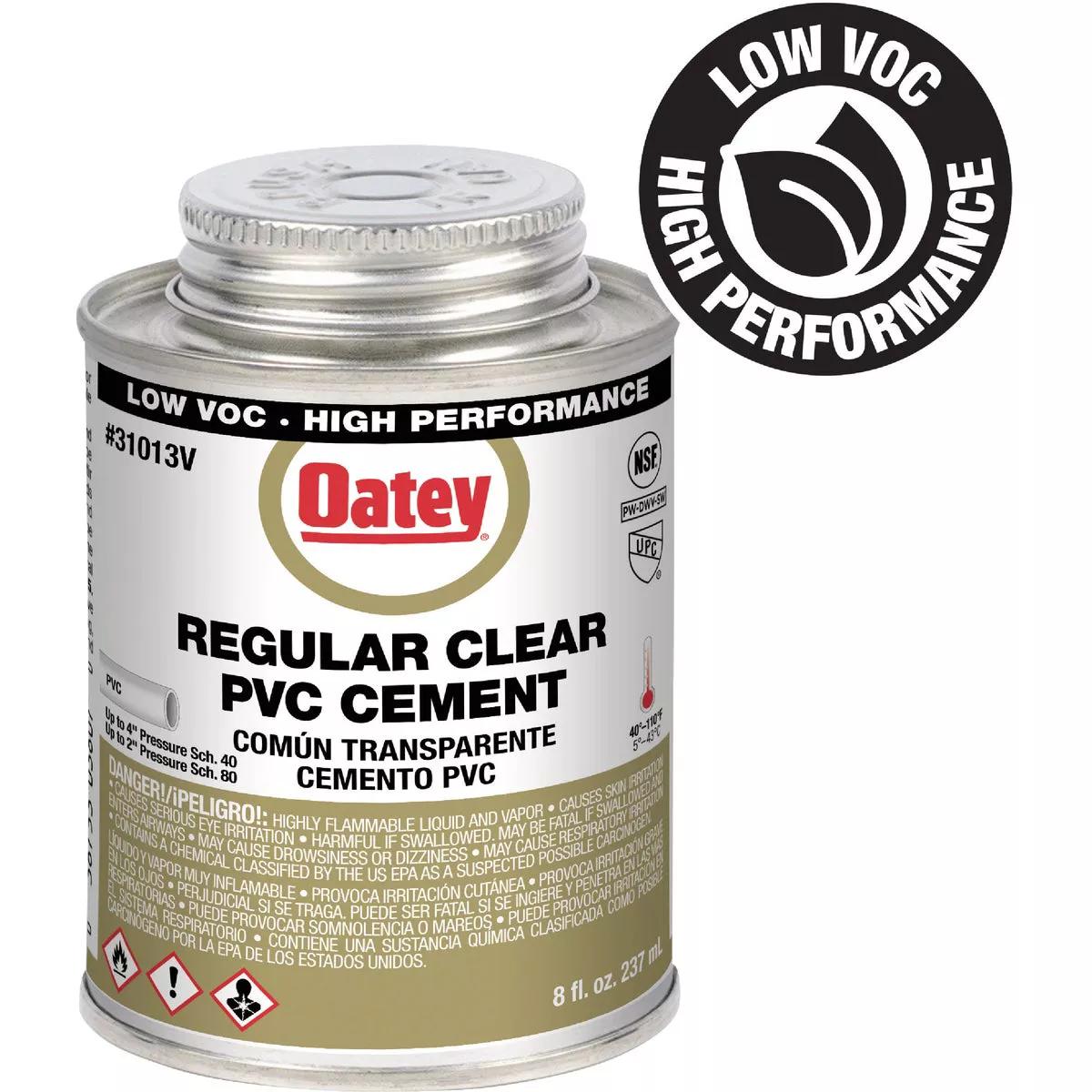 Oatey 8 Oz. Low Voc Regular Bodied Clear PVC Cement | Do it Best