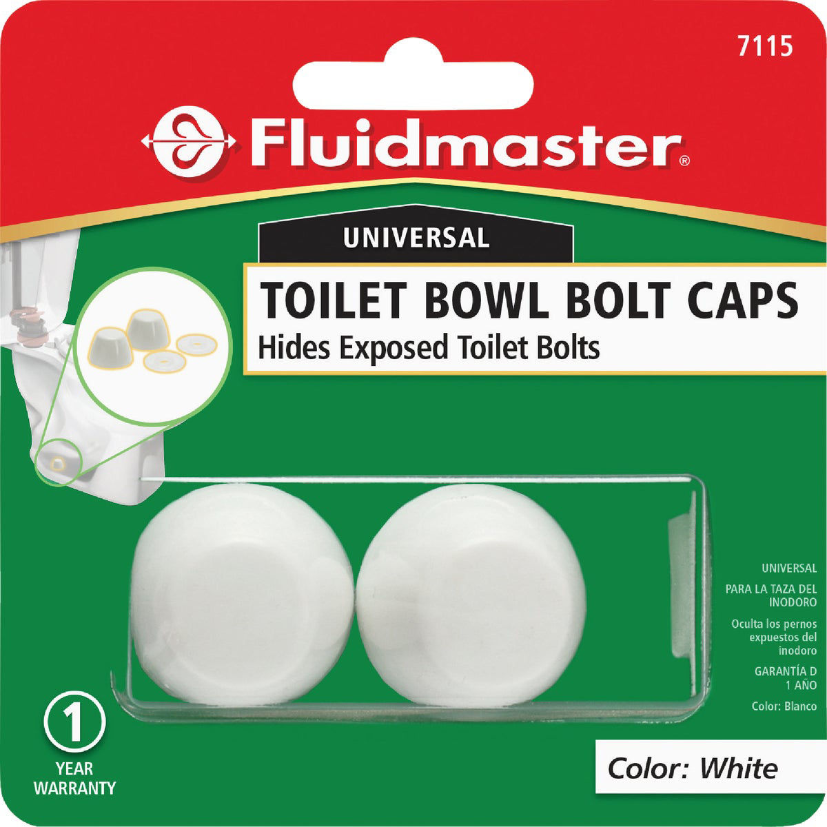 Fluidmaster White Plastic Snap-On Toilet Bolt Caps (2-Pack) | Do it Best