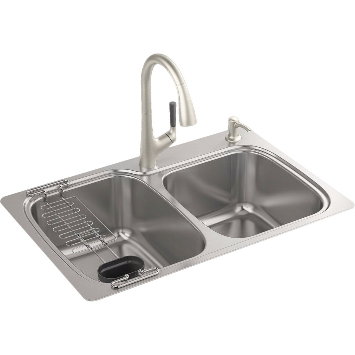 Kohler All-in-One Double Bowl 33 In. x 22 In. x 9 In. Deep Stainless ...