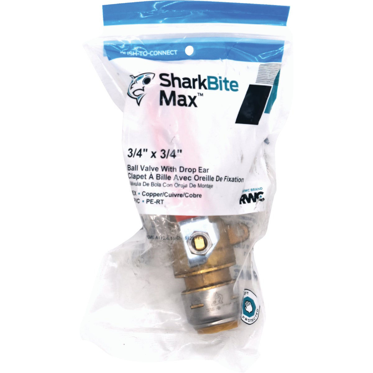 SharkBite 3/4 In. Brass Push-Fit Ball Valve with Drain & Mounting Tab ...