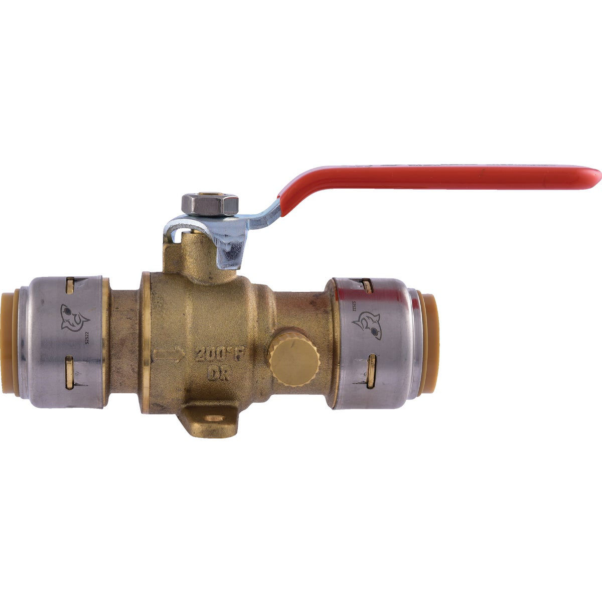 SharkBite 3/4 In. Brass Push-Fit Ball Valve with Drain & Mounting Tab ...