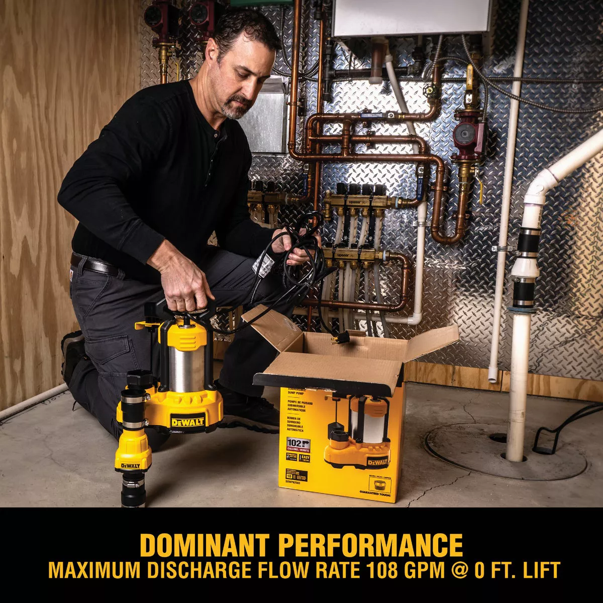 DEWALT 3/4 HP Stainless Steel/Cast Iron Submersible Sump Pump with ...