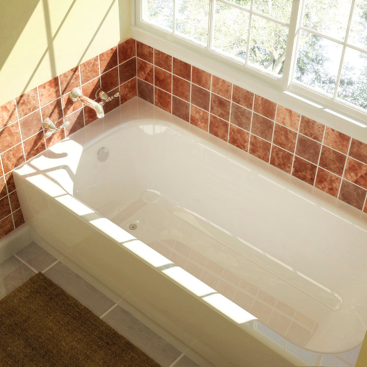 Bootz Aloha 60 In. L x 30 In. W x 14-1/4 In. D Porcelain Enamel Alcove ...