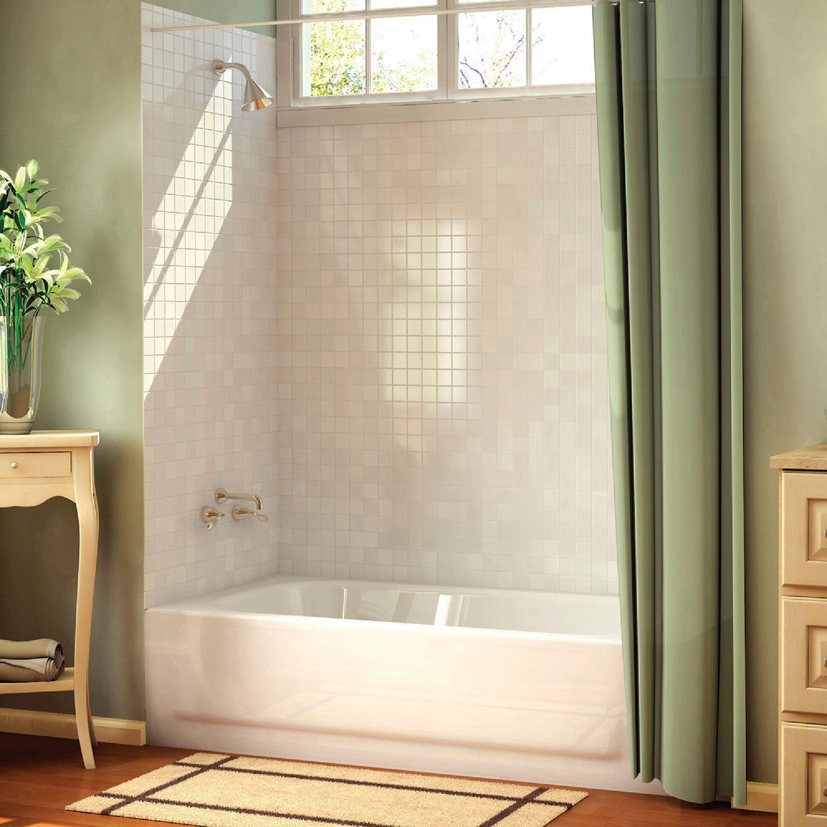 Bootz Aloha 60 In. L x 30 In. W x 14-1/4 In. D Porcelain Enamel Alcove ...