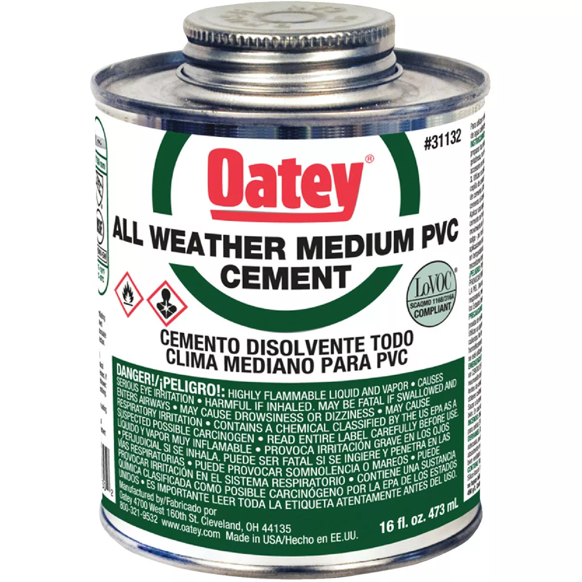 Oatey All Weather 16 Oz. Medium Bodied Clear PVC Cement | True Value ...