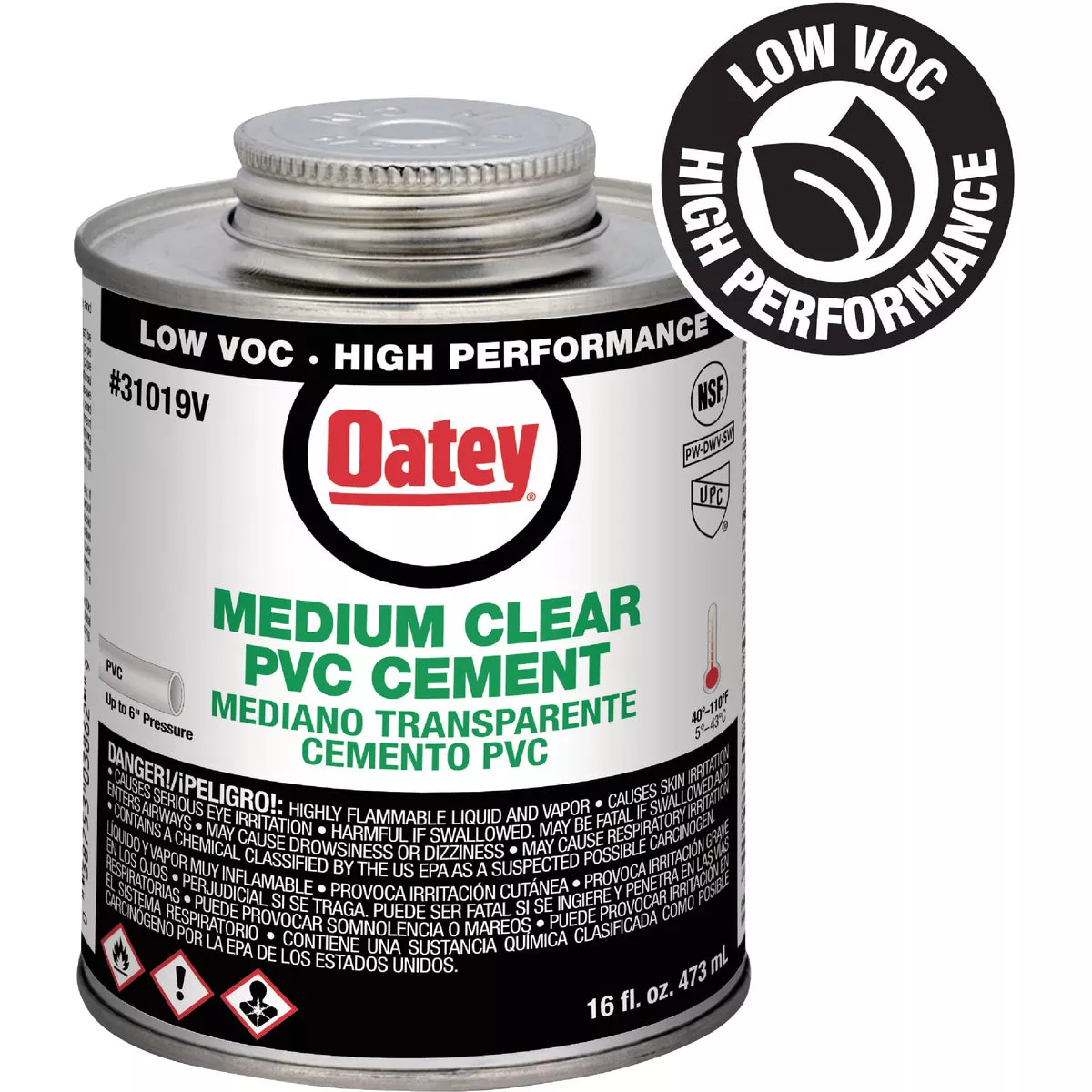 Oatey 16 Oz. Low Voc Medium Bodied Clear PVC Cement | Do it Best